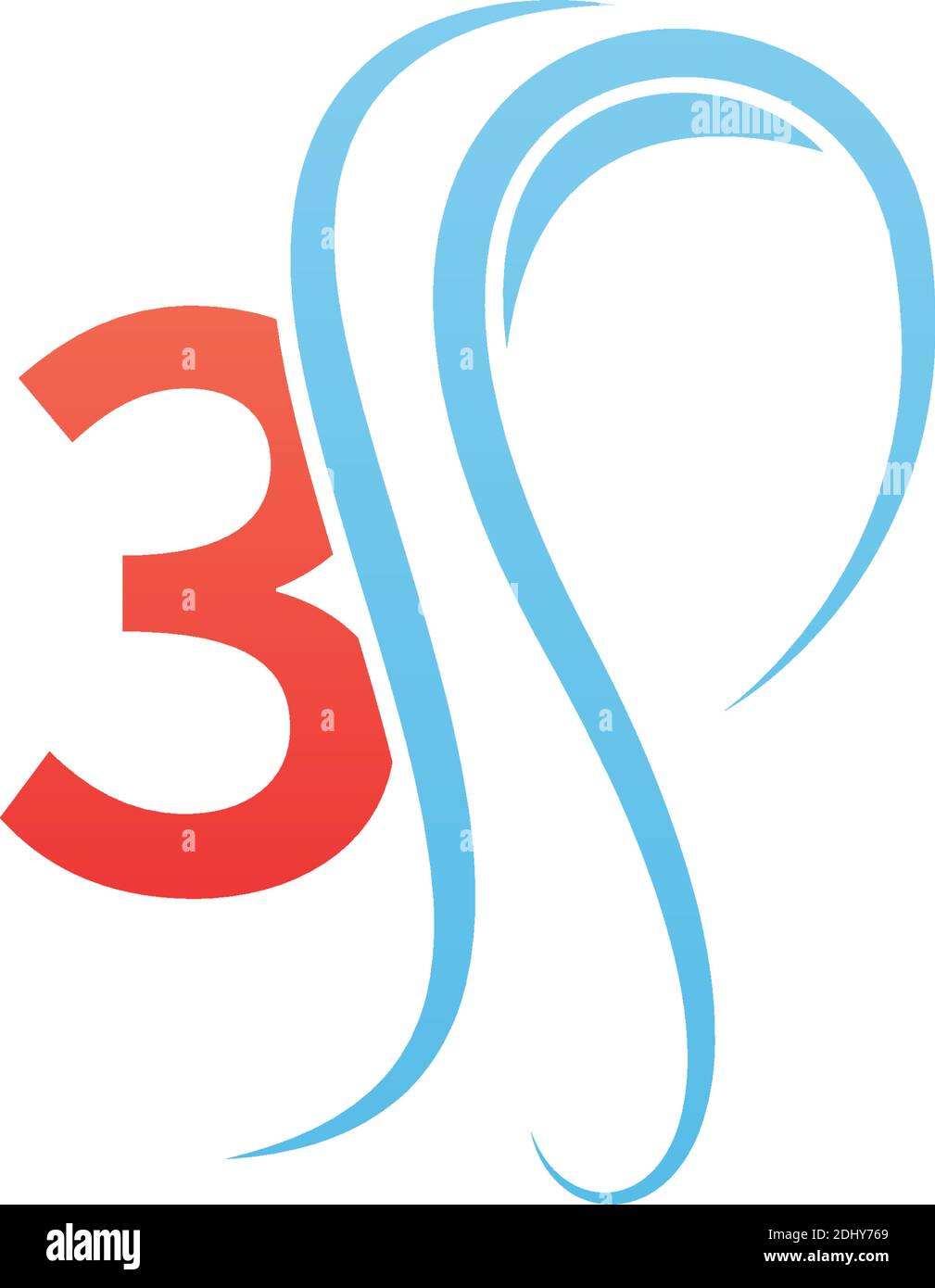 Number 3 icon logo combined with hijab icon design template Stock ...