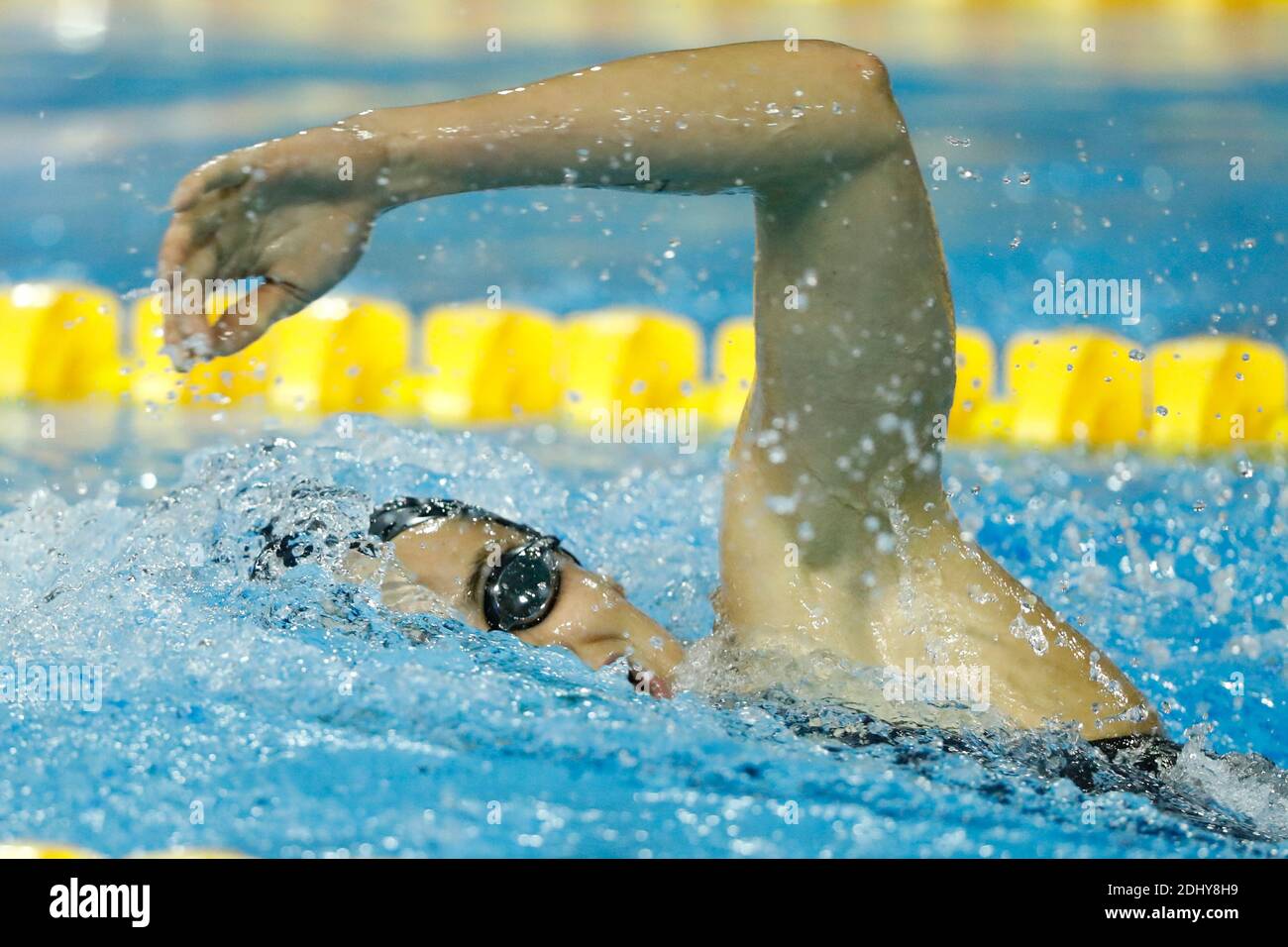Chloe Hache swimming the 200 meters freestyle women in the French 2016 ...