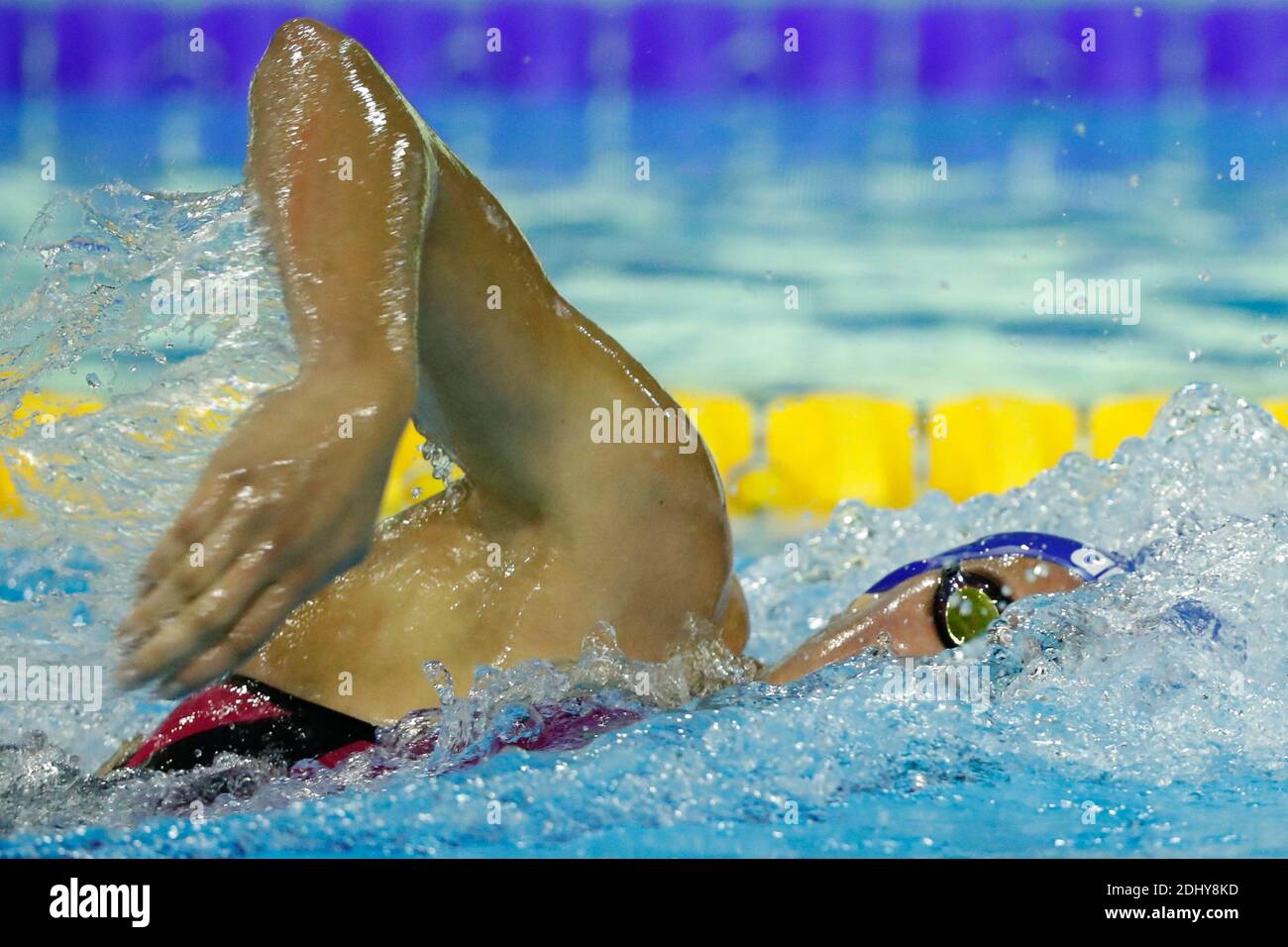 Charlotte Bonnet swimming the 200 meters freestyle women in the French ...