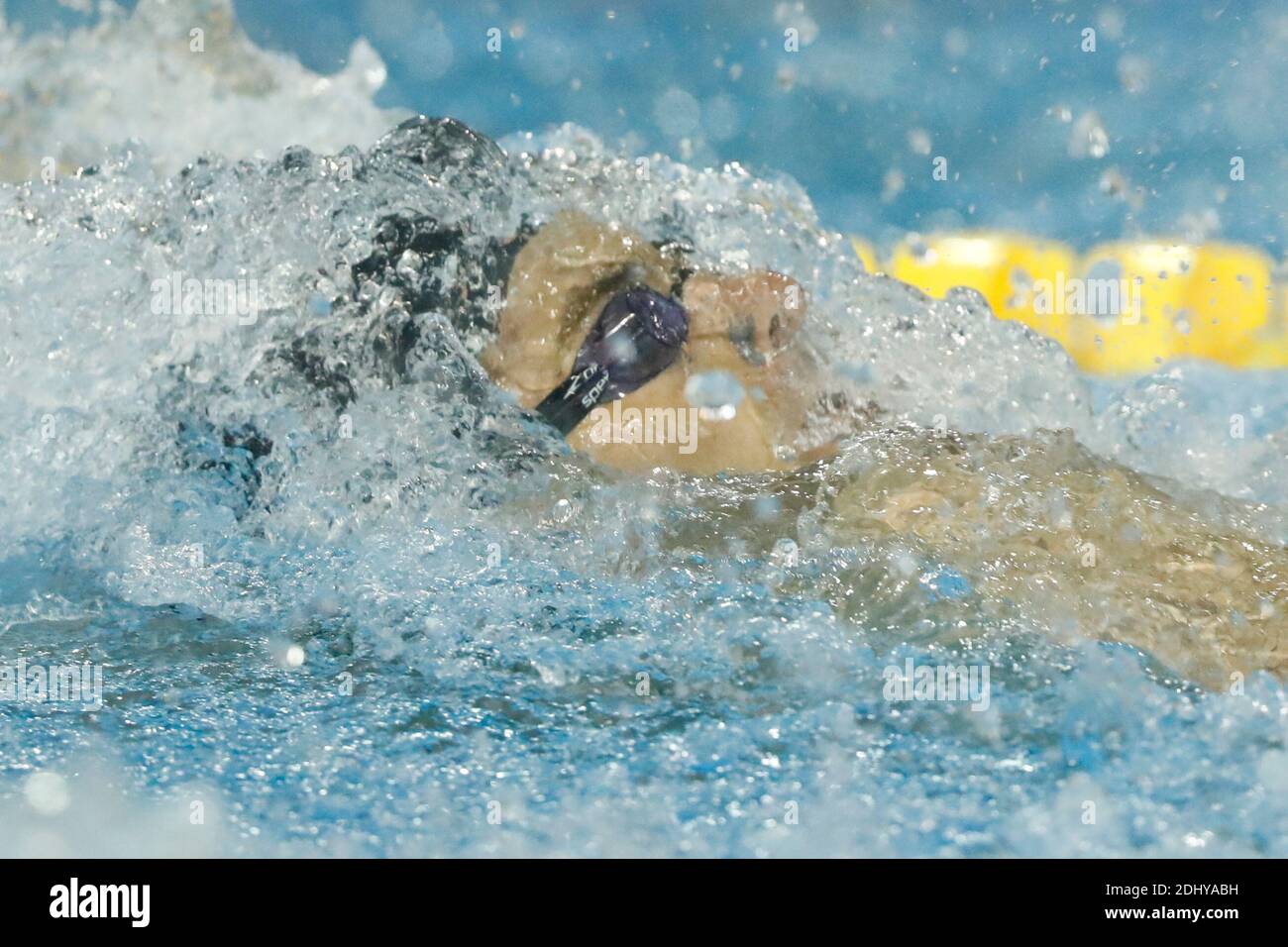 Camille Lacourt winning the 100 meters backstroke men in the French 2016 Swimming championships ...