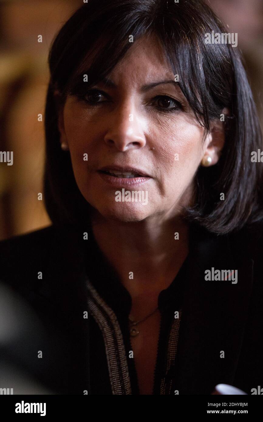Paris mayor Anne Hidalgo pictured speaking after a press conference ...