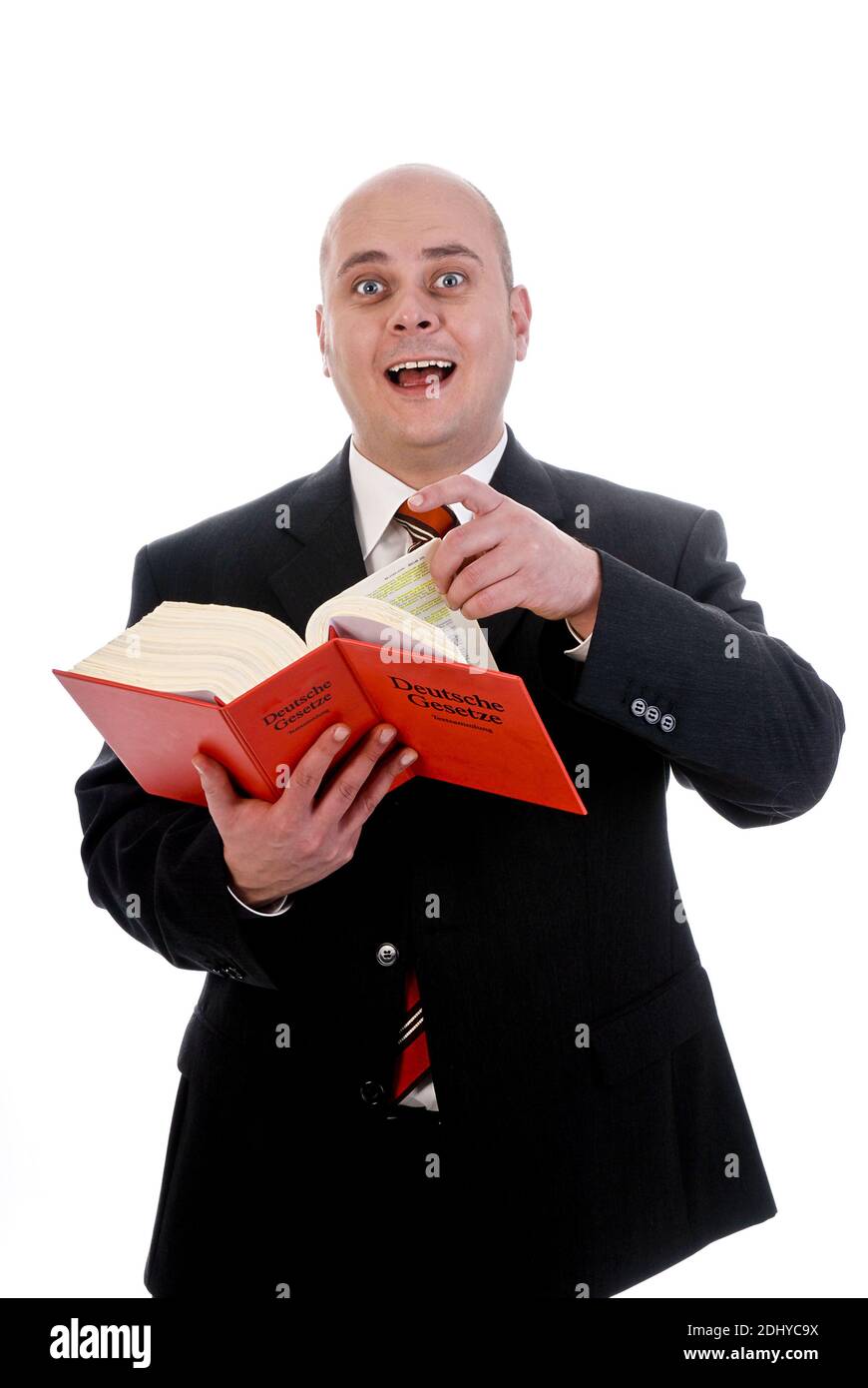 Anwalt mit Gesetzbuch Stock Photo - Alamy