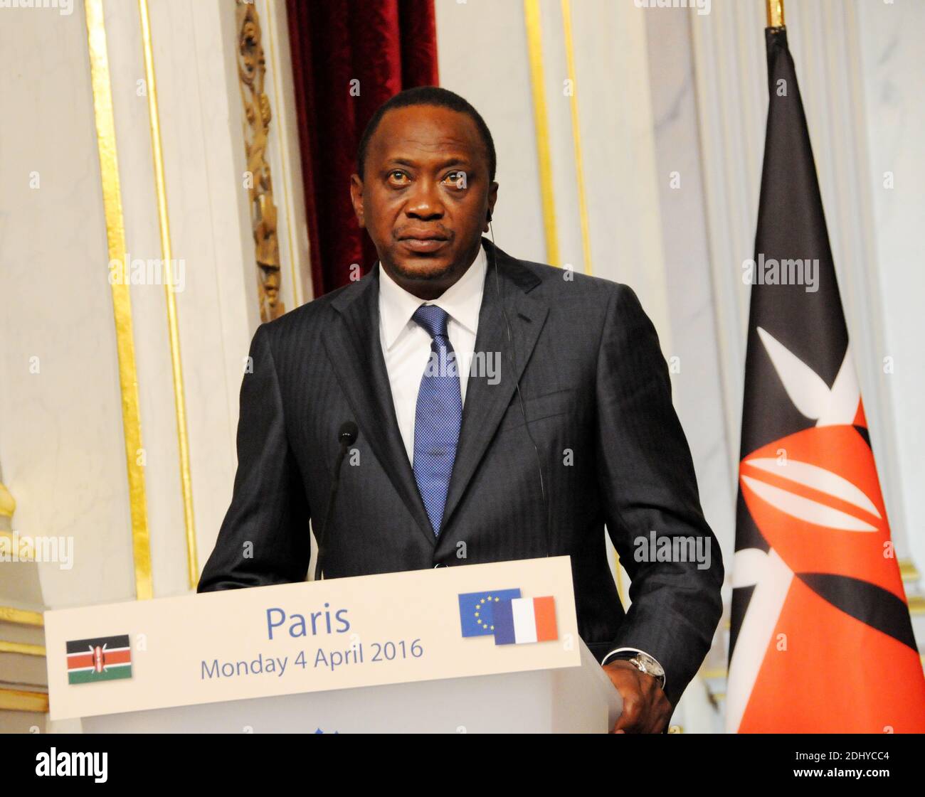 Kenyan President Uhuru Kenyatta gives a joint press conference with ...