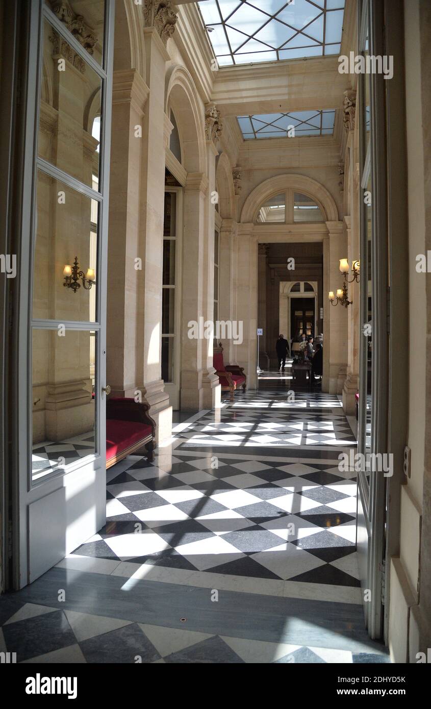 Inside view of Palais Bourbon, the seat of the French National Assembly ...
