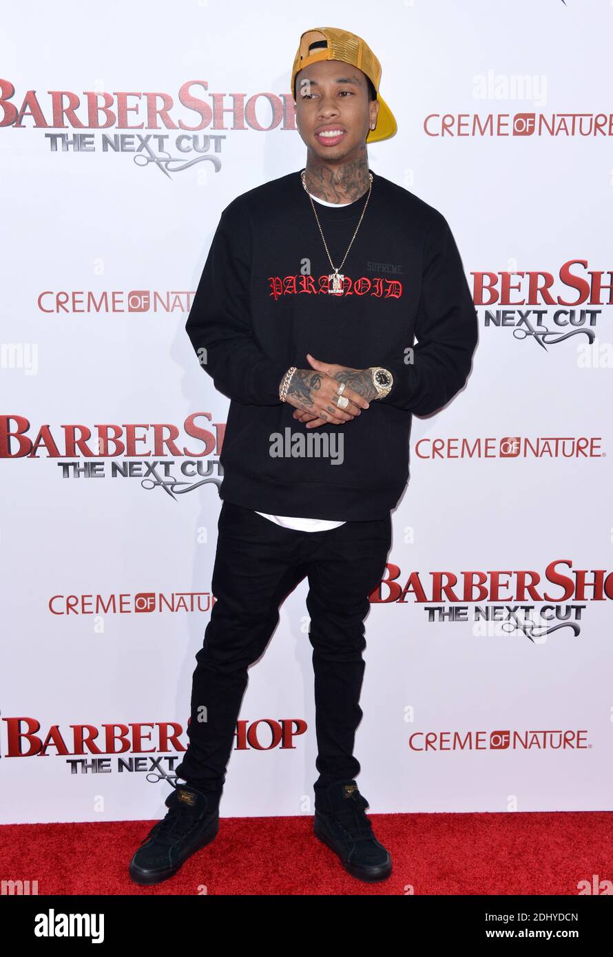 Tyga attends the premiere of New Line Cinema's 'Barbershop: The Next ...