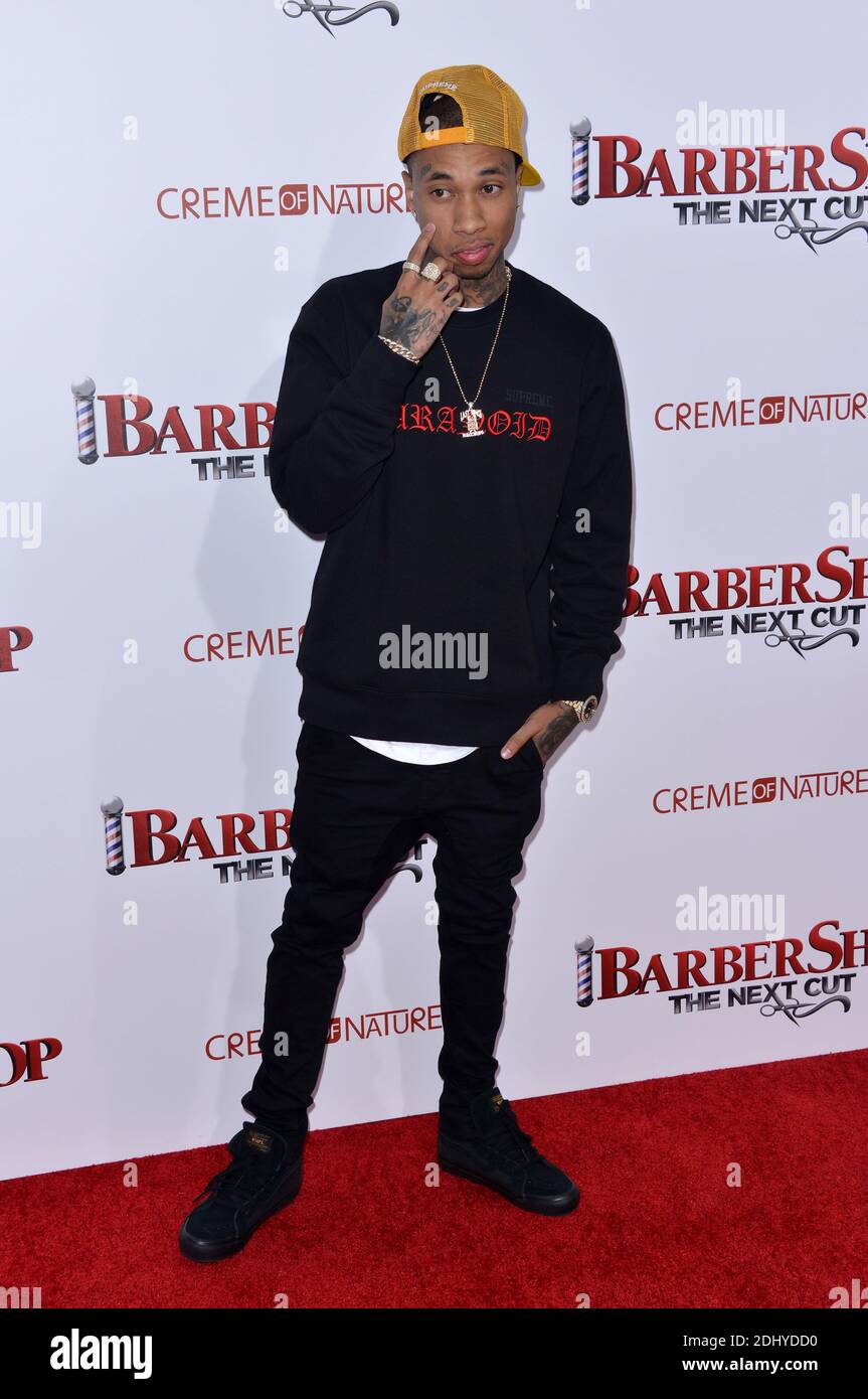 Tyga attends the premiere of New Line Cinema's 'Barbershop: The Next ...