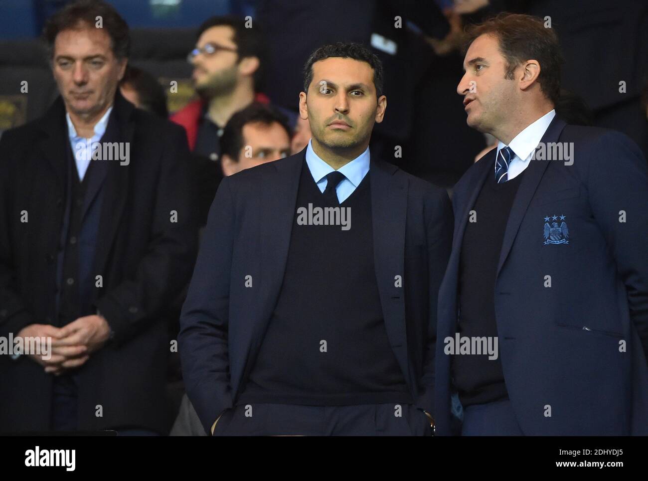 Manchester City President Khaldoon Al Mubarak in the stands watching ...