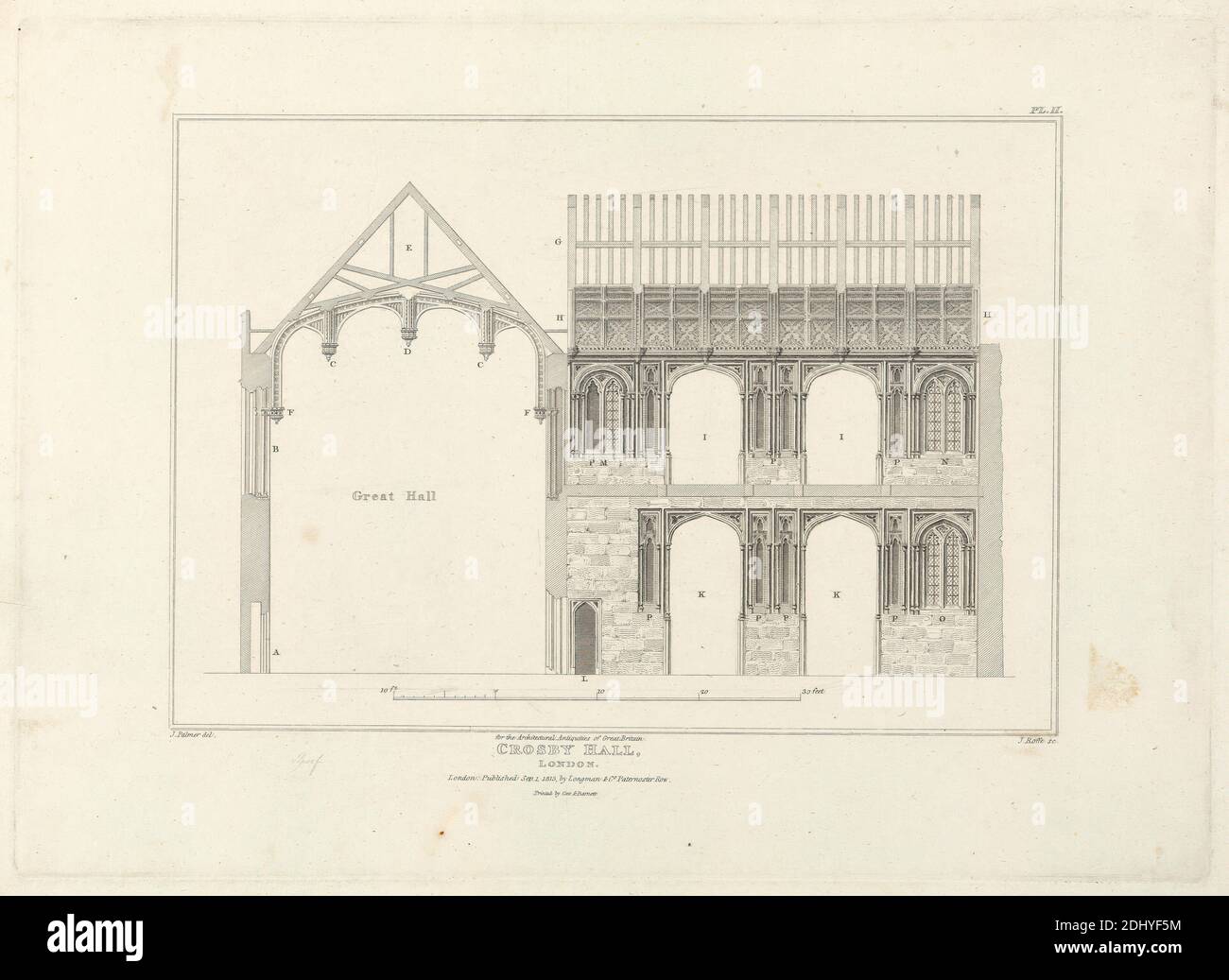 Crosby Hall, London, John Roffe, 1769–1850, British, after Jon Palmer ...