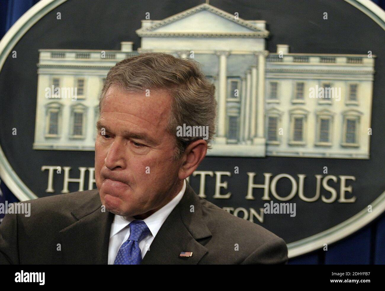 United States President George W. Bush holds a news conference in the ...