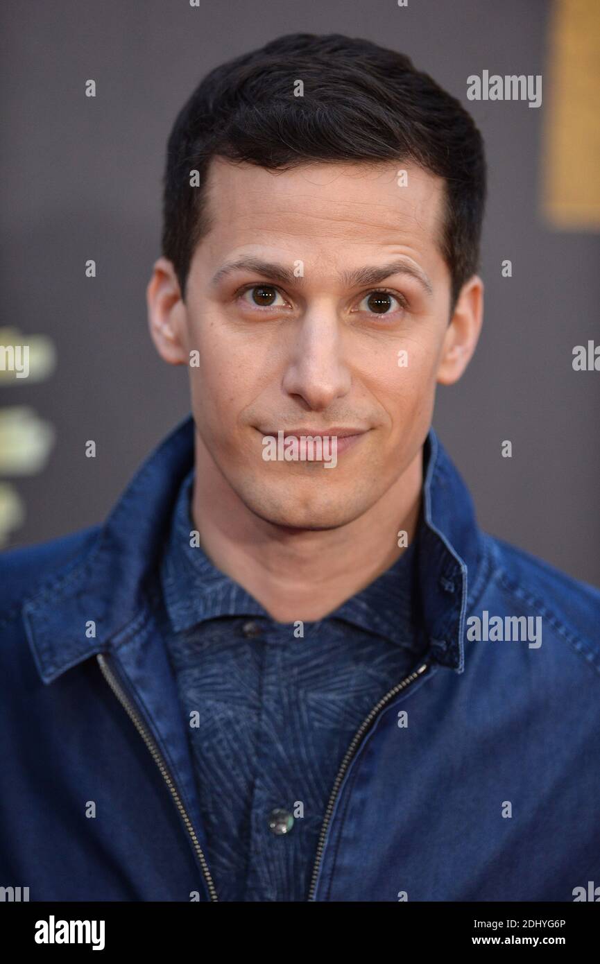 Andy Samberg attends the 2016 MTV Movie Awards at Warner Bros. Studios ...