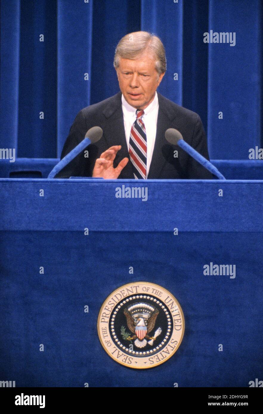 Files - United States President Jimmy Carter delivers his speech ...
