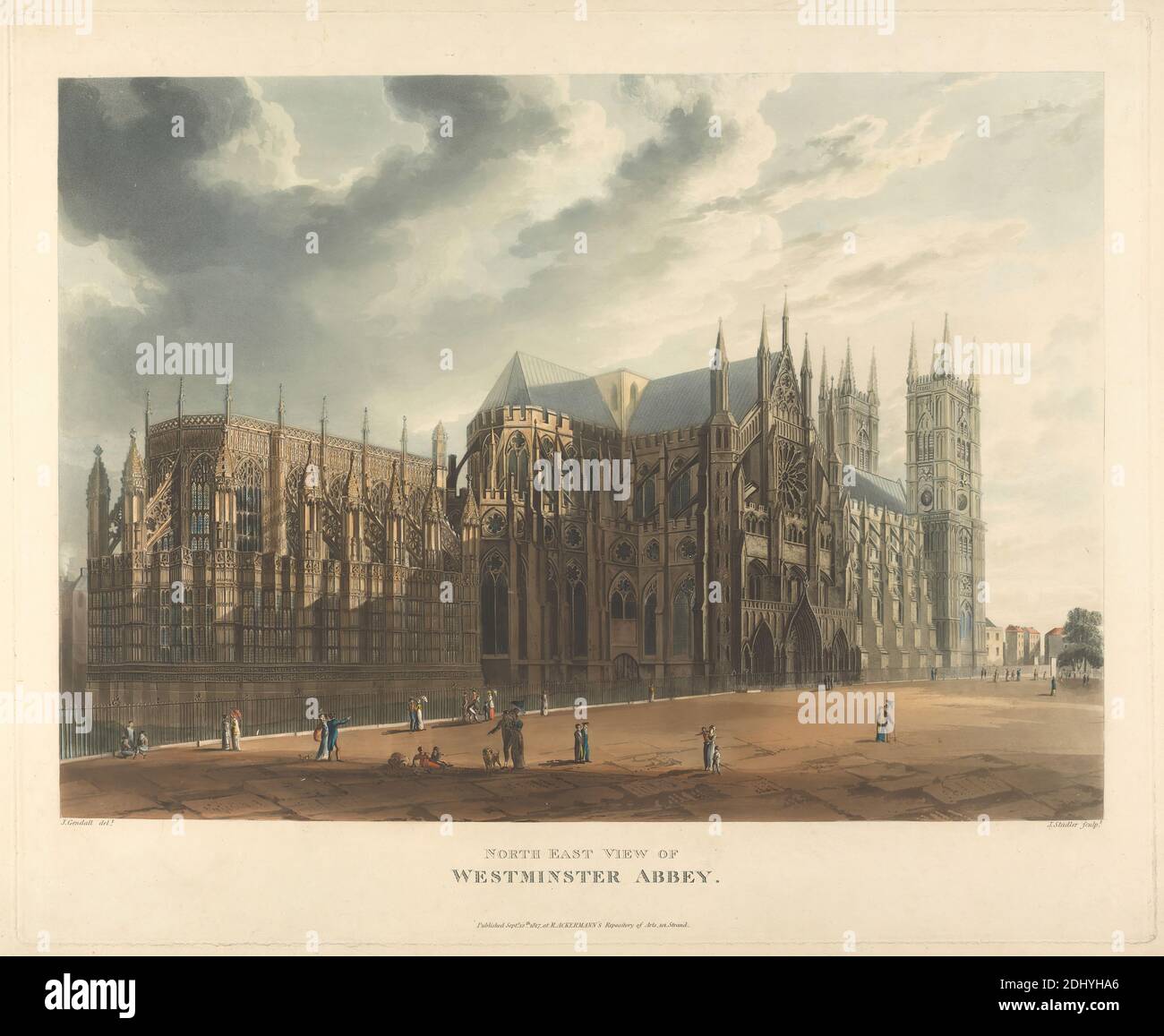 North East View of Westminster Abbey, Joseph Constantine Stadler ...