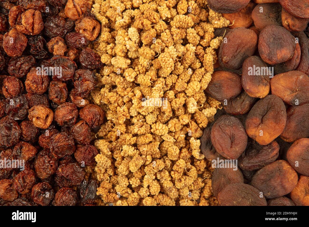 Variety of dried and sun-dried fruits. Large collection of dried and ...