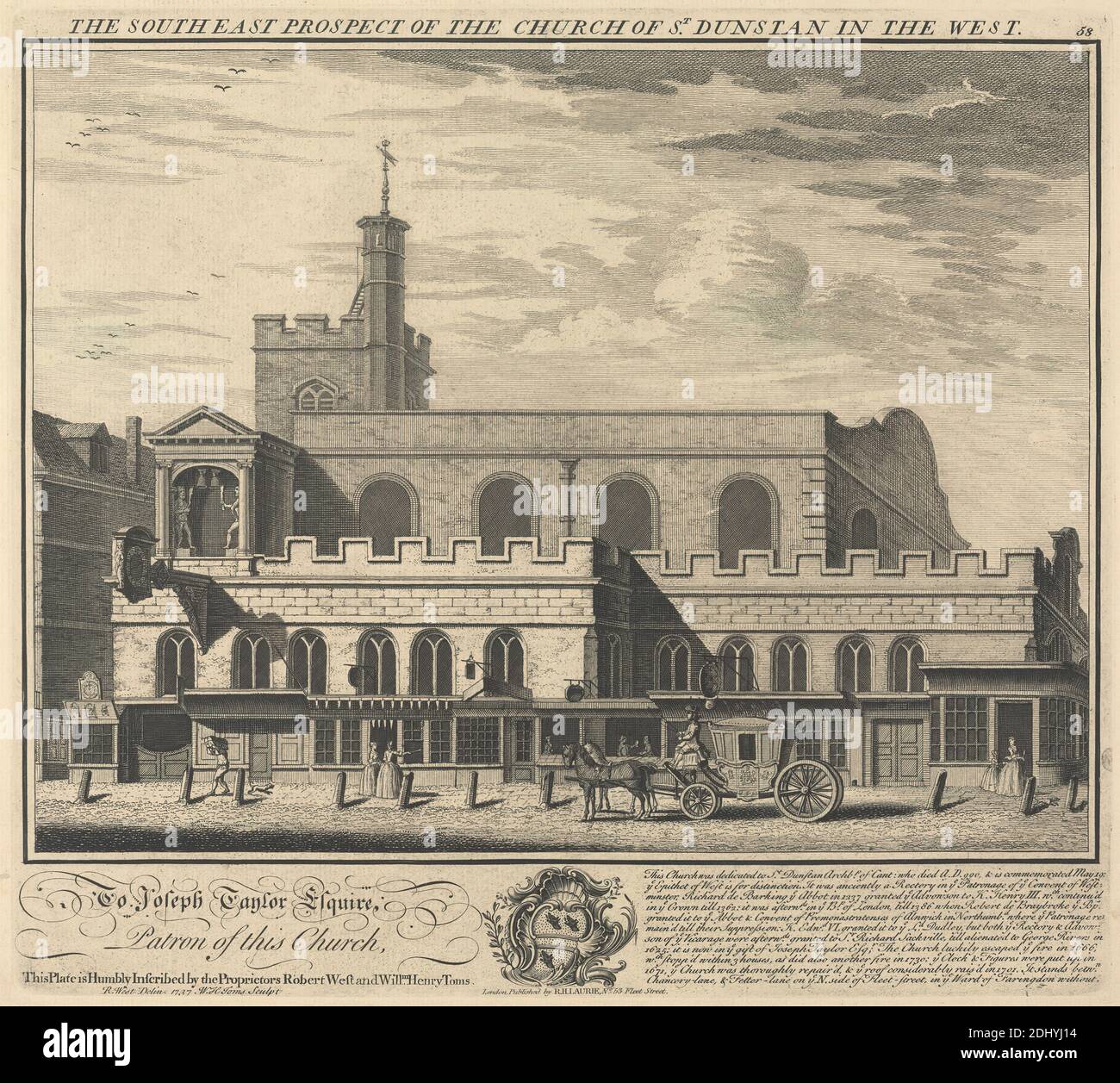 The Southeast Prospect of the Church of St. Dunstan in the West ...