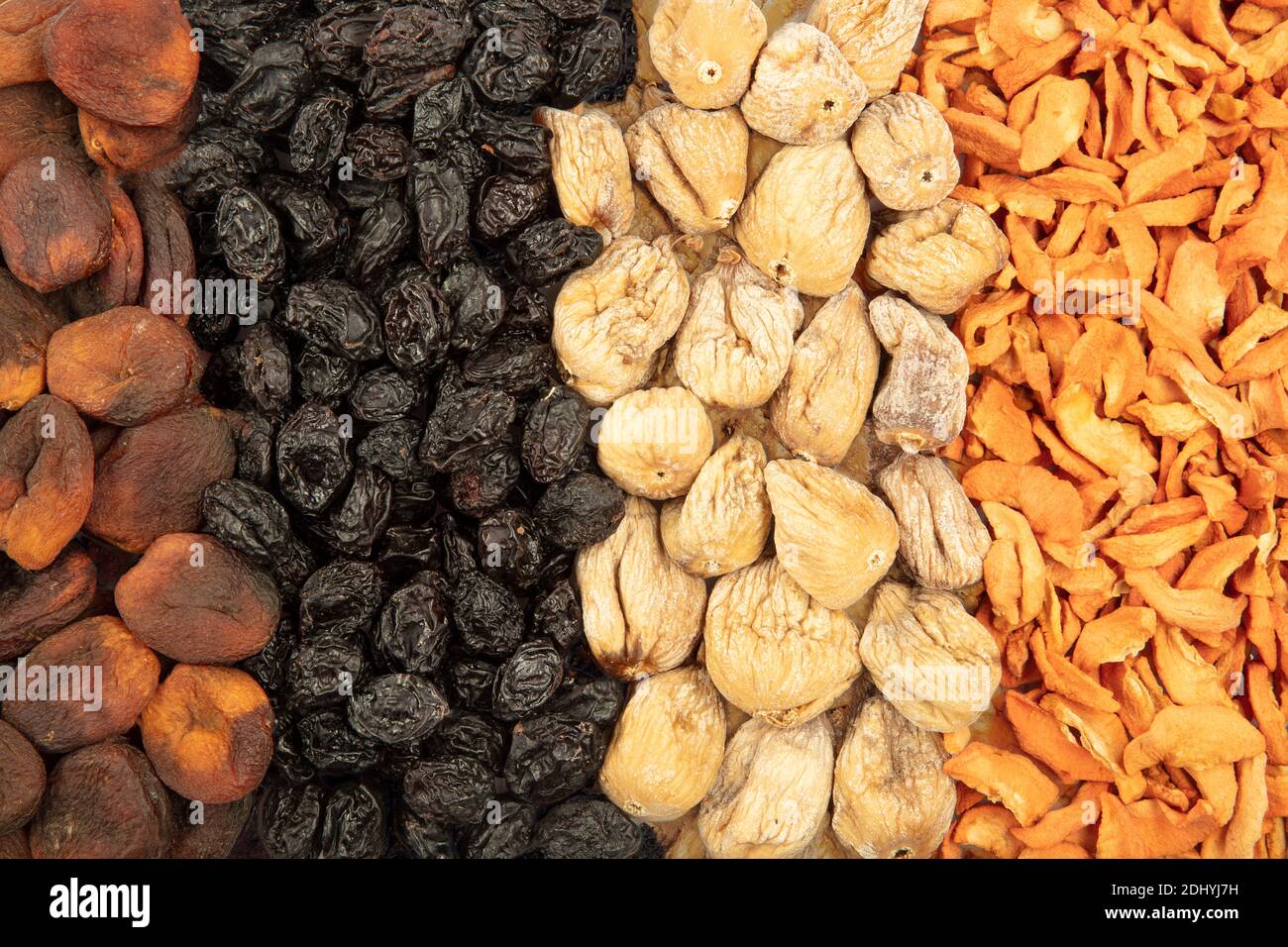 Variety of dried and sun-dried fruits. Large collection of dried and ...