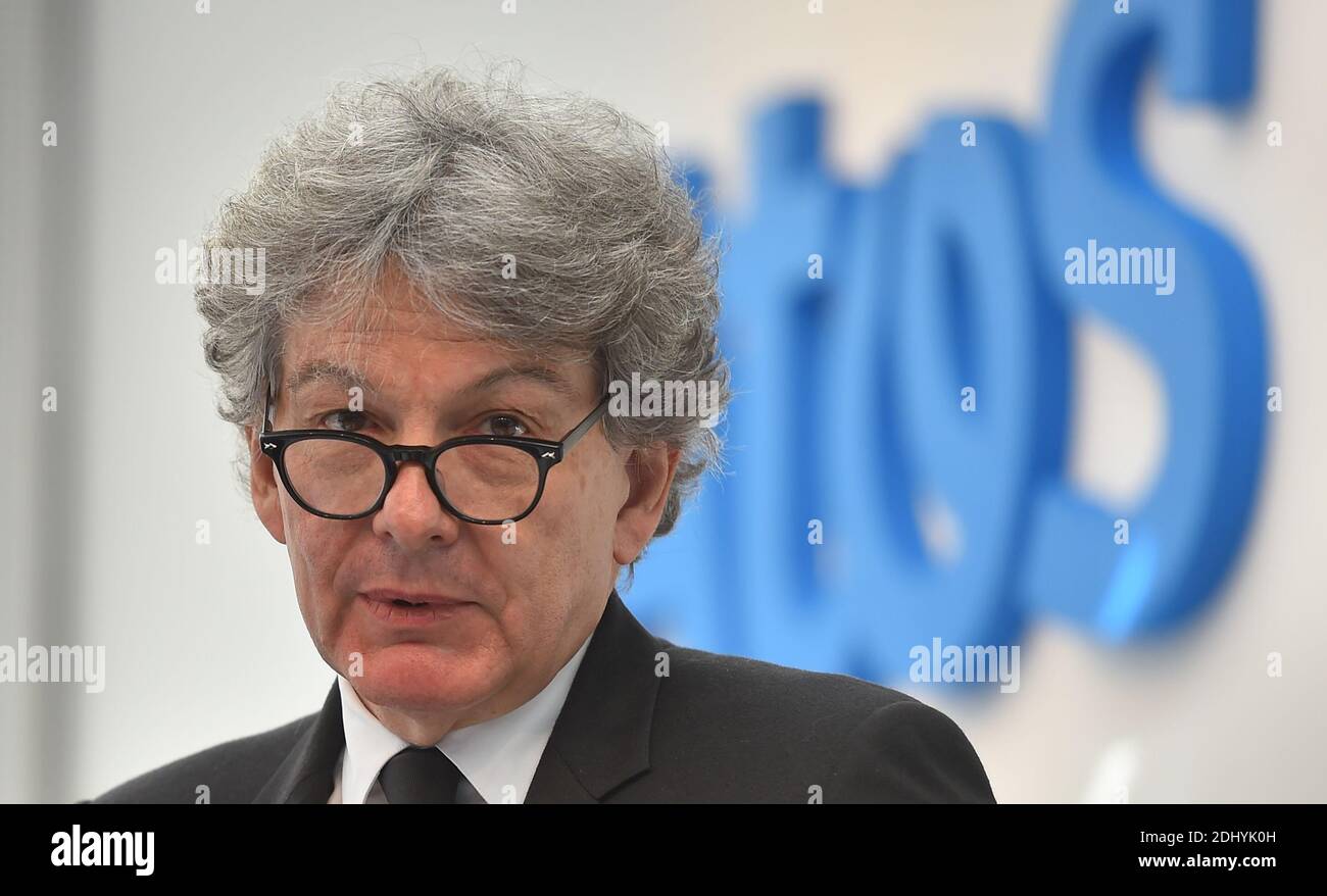 Atos Chairman and CEO Thierry Breton delivers his speech during the ...