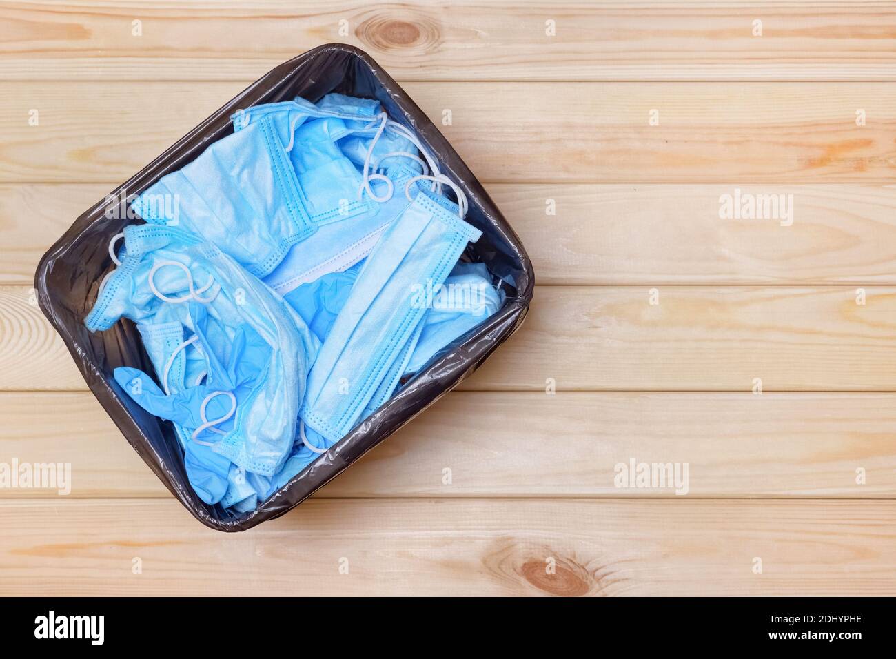 Bin with Mask. Medical Waste Disposal. Garbage Mask. Contaminated. Mask ...