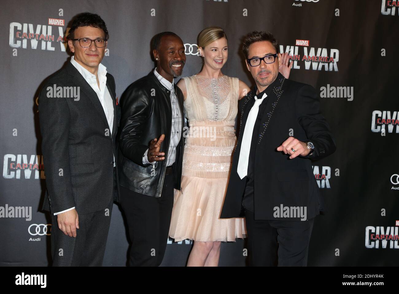 Anthony Russo, Don Cheadle, Emily VanCamp and Robert Downey Jr. at the ...