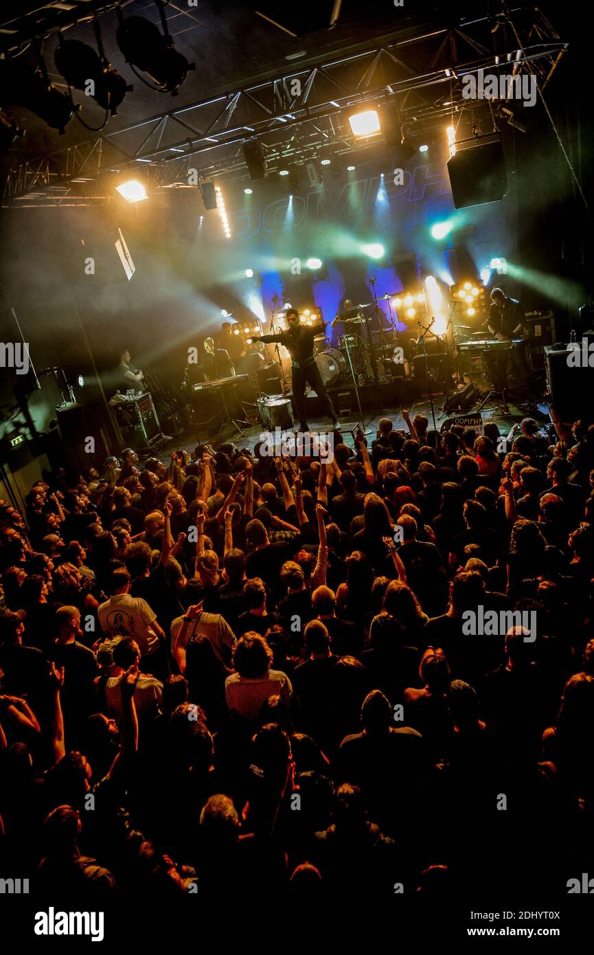 German rock-metal band Oomph performing live on stage at Ninkasi KAO in ...