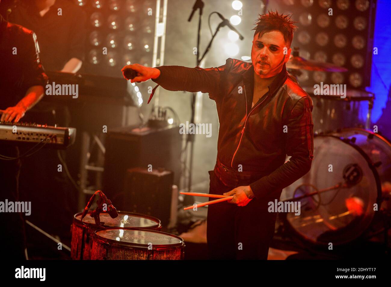 German rock-metal band Oomph performing live on stage at Ninkasi KAO in ...