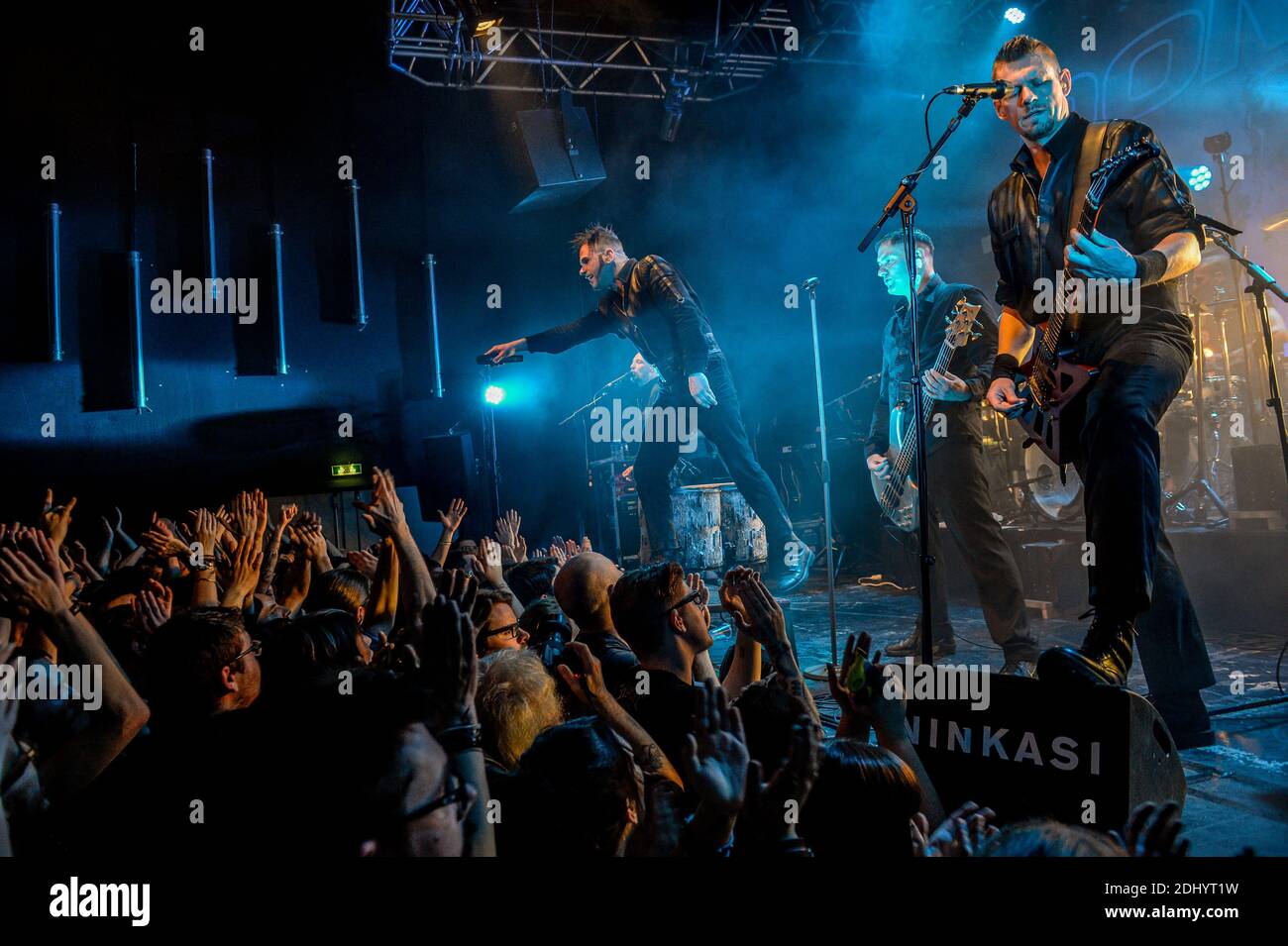 German rock-metal band Oomph performing live on stage at Ninkasi KAO in ...