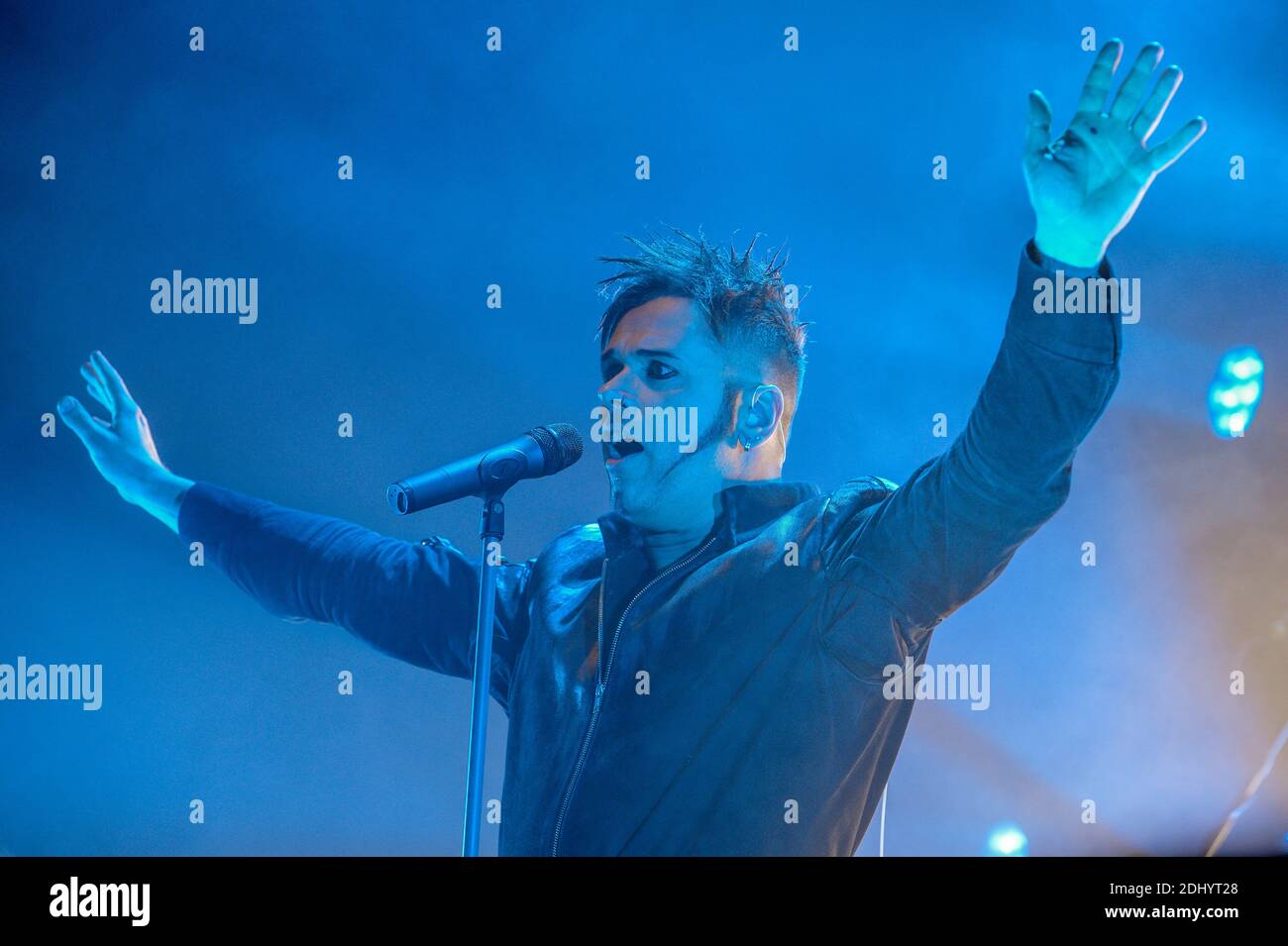 German rock-metal band Oomph performing live on stage at Ninkasi KAO in ...