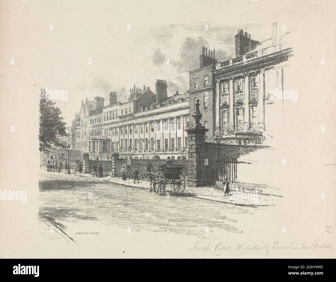 Arch Row, West side of Lincoln's Inn Fields, Thomas Robert Way, 1861 ...