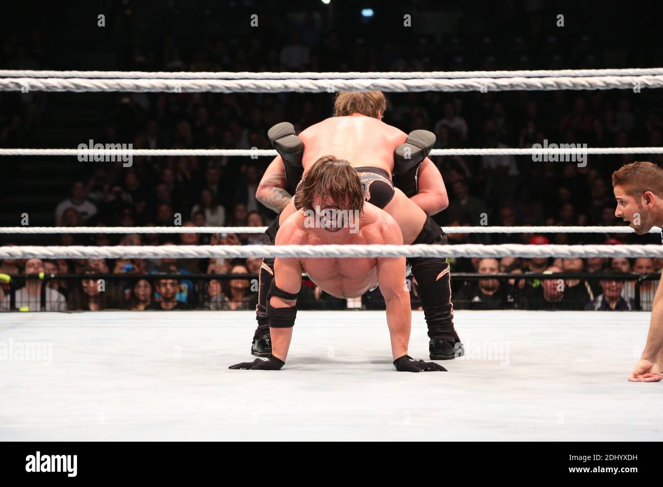 AJ Styles and Chris Jericho during 'Catch WLIVE WRESTLEMANIA REVENGE ...