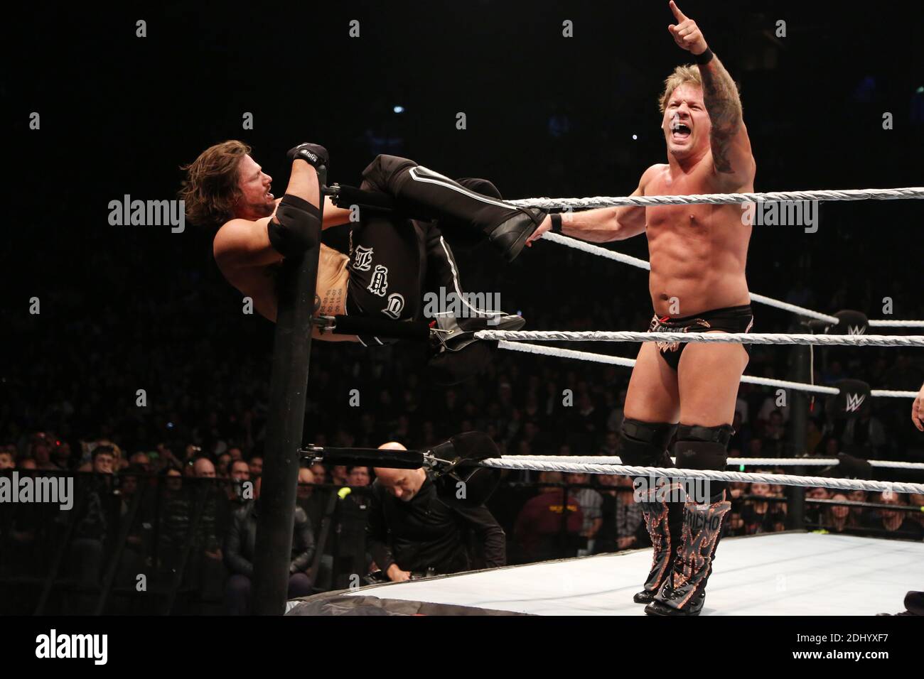 AJ Styles and Chris Jericho during 'Catch WLIVE WRESTLEMANIA REVENGE ...