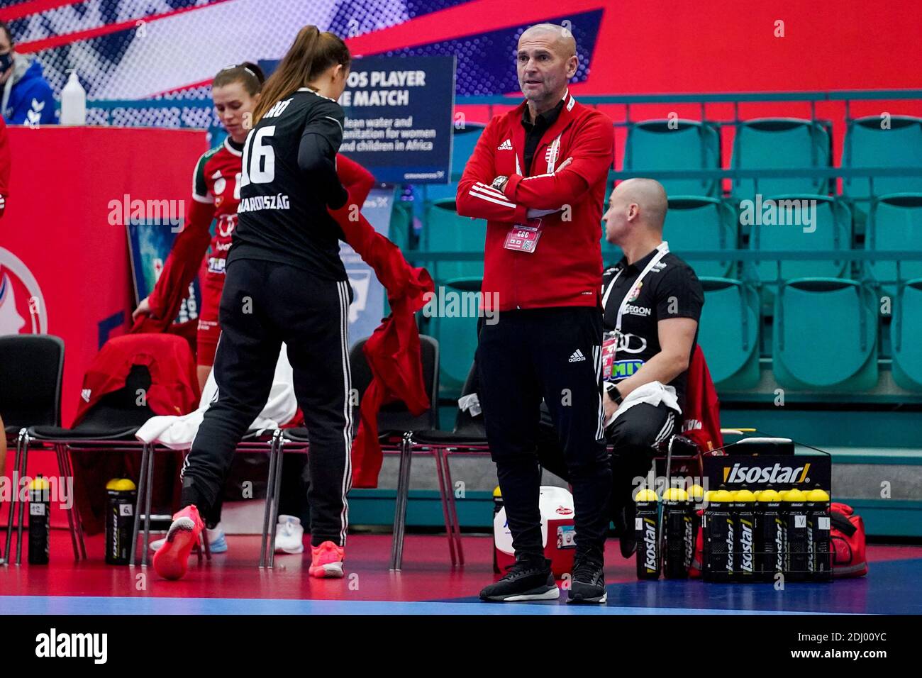 KOLDING, DENMARK - DECEMBER 12: Coach Gabor Elek of Hungary during the ...