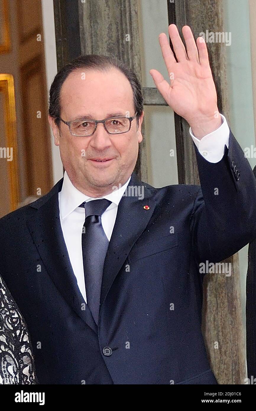 French President Francois Hollande attending the state dinner given in ...