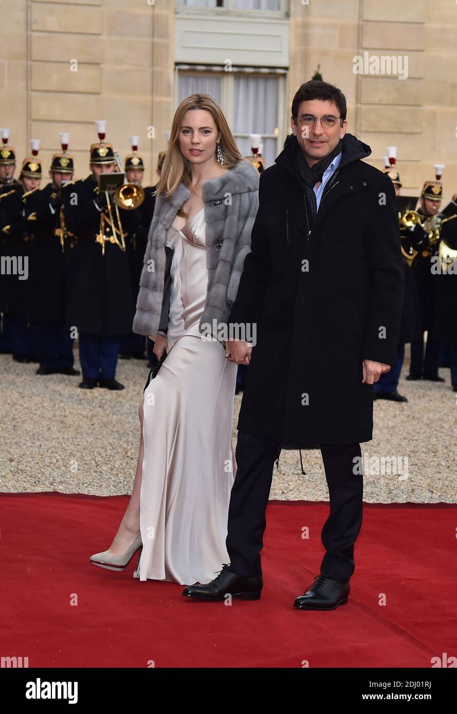 Melissa George and Jean-David Blanc arriving at the Elysee Palace for a ...