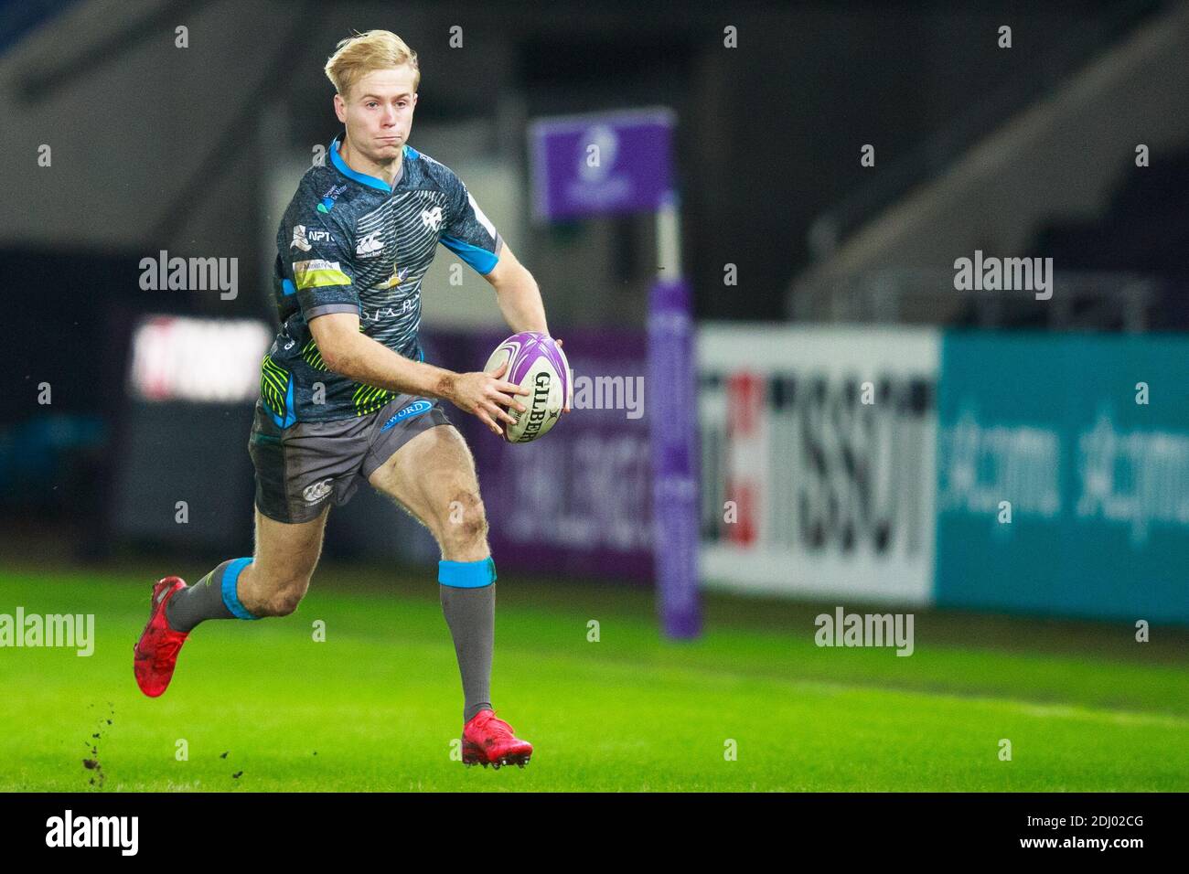 Swansea, Wales, UK. 12 December, 2020. Ospreys winger Mat Protheroe ...