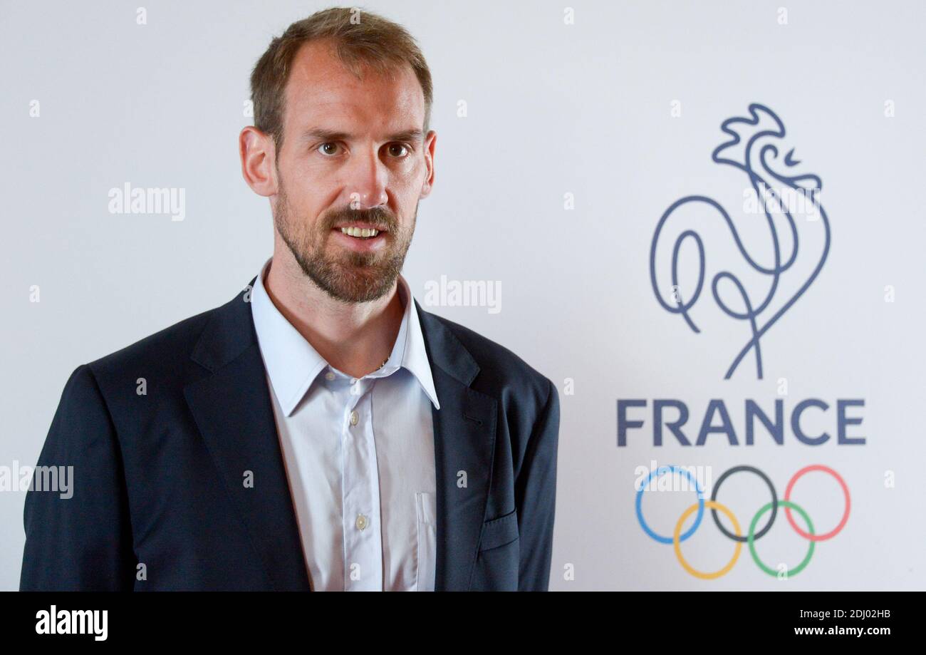 Rowing champion Dorian Mortelette during a celebration of 100 days before the 2016 Rio de ...