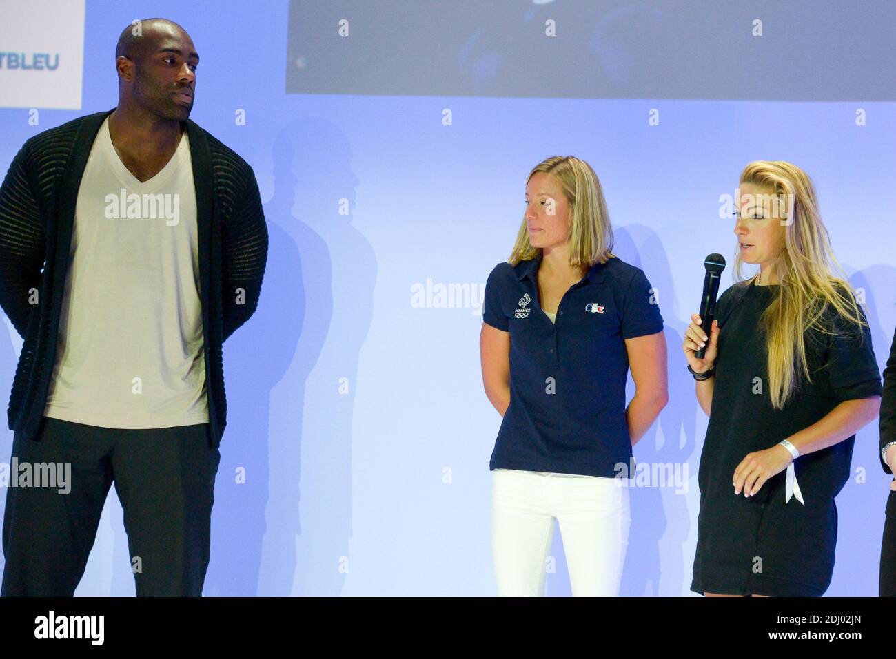 Teddy Riner, Aurelie Muller and Pauline Ferrand-Prevot during a ...