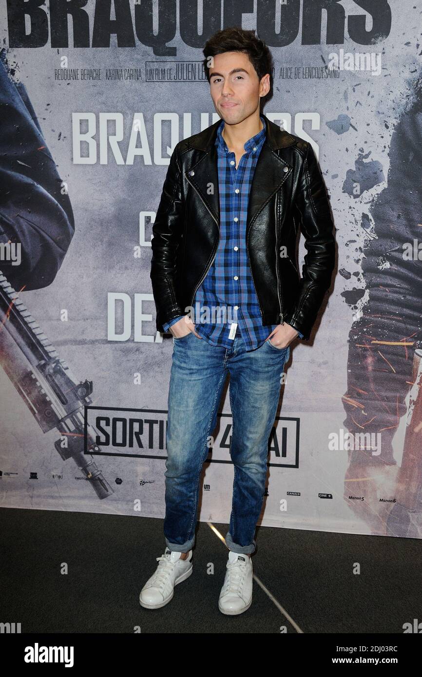 Romain Lachouette assiste a la Premiere du film 'Braqueurs' a l'UGC ...