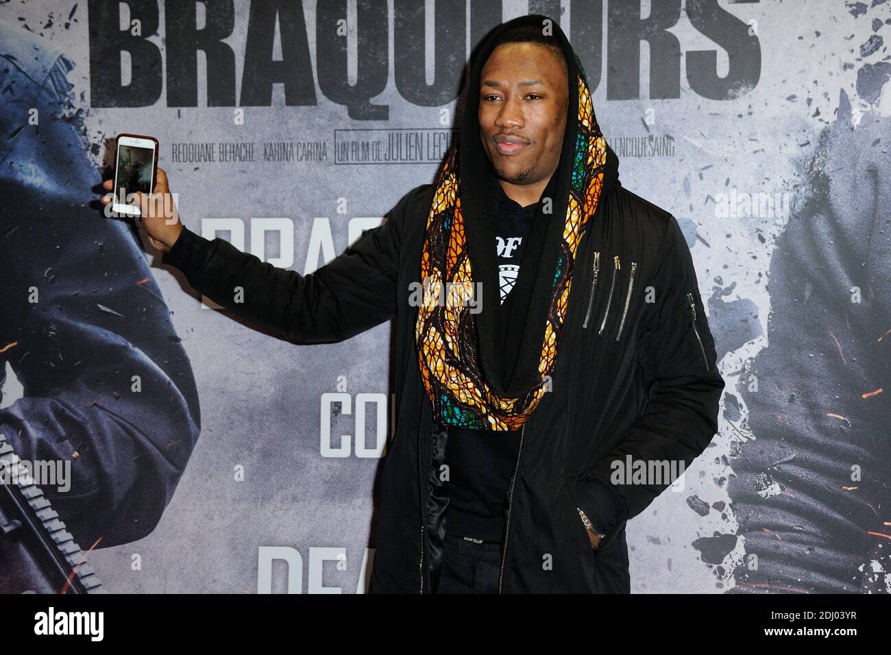 Mokobe assiste a la Premiere du film 'Braqueurs' a l'UGC Cine Cite les ...