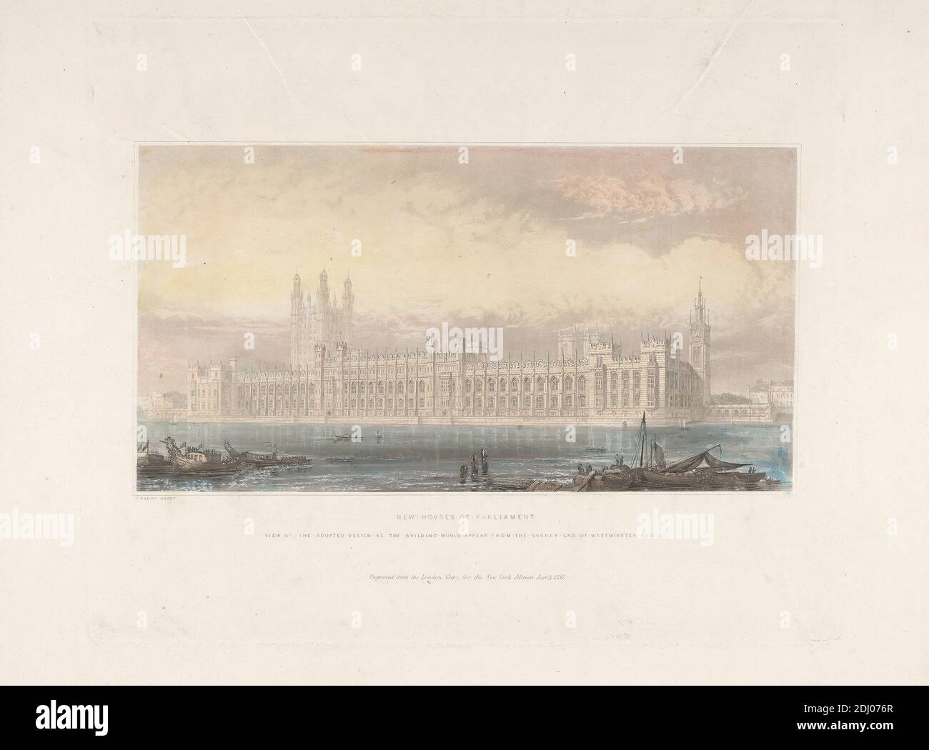 New Houses of Parliament; View of the Adopted Design, unknown artist, ( S. Dick ), after Sir ...