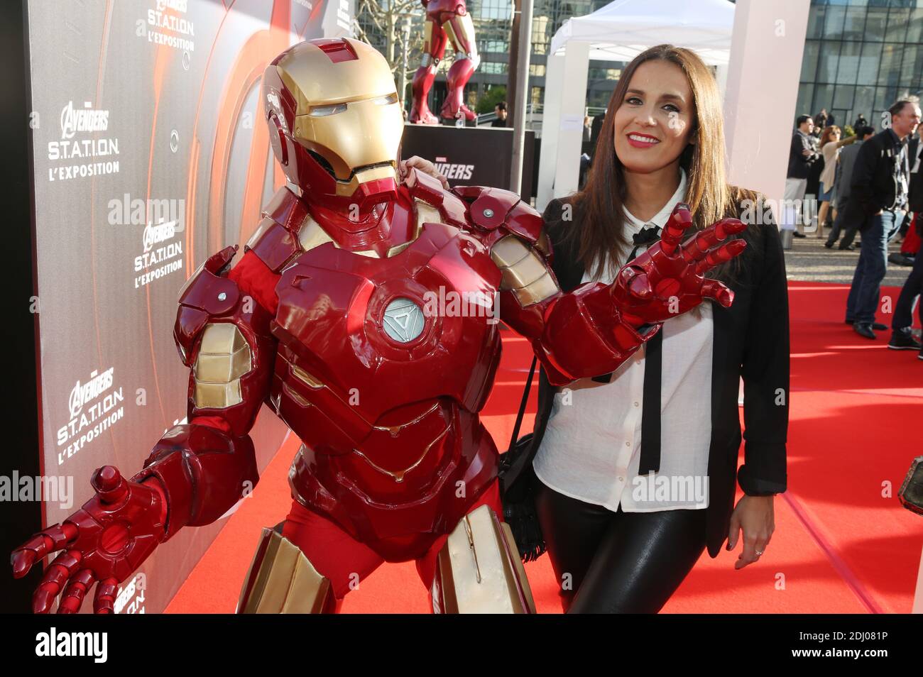 Elisa Tovati lors du vernissage de l'exposition Marvel AVENGERS S.T.A.T ...