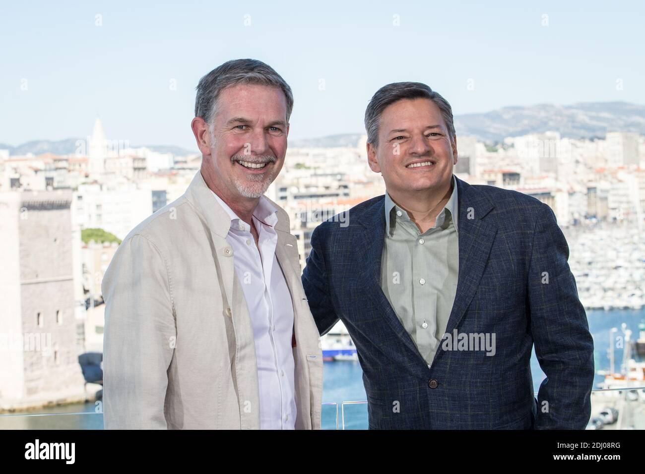 Reed Hastings Netflix co-founder (L) and Ted sarandos Netflix chief ...