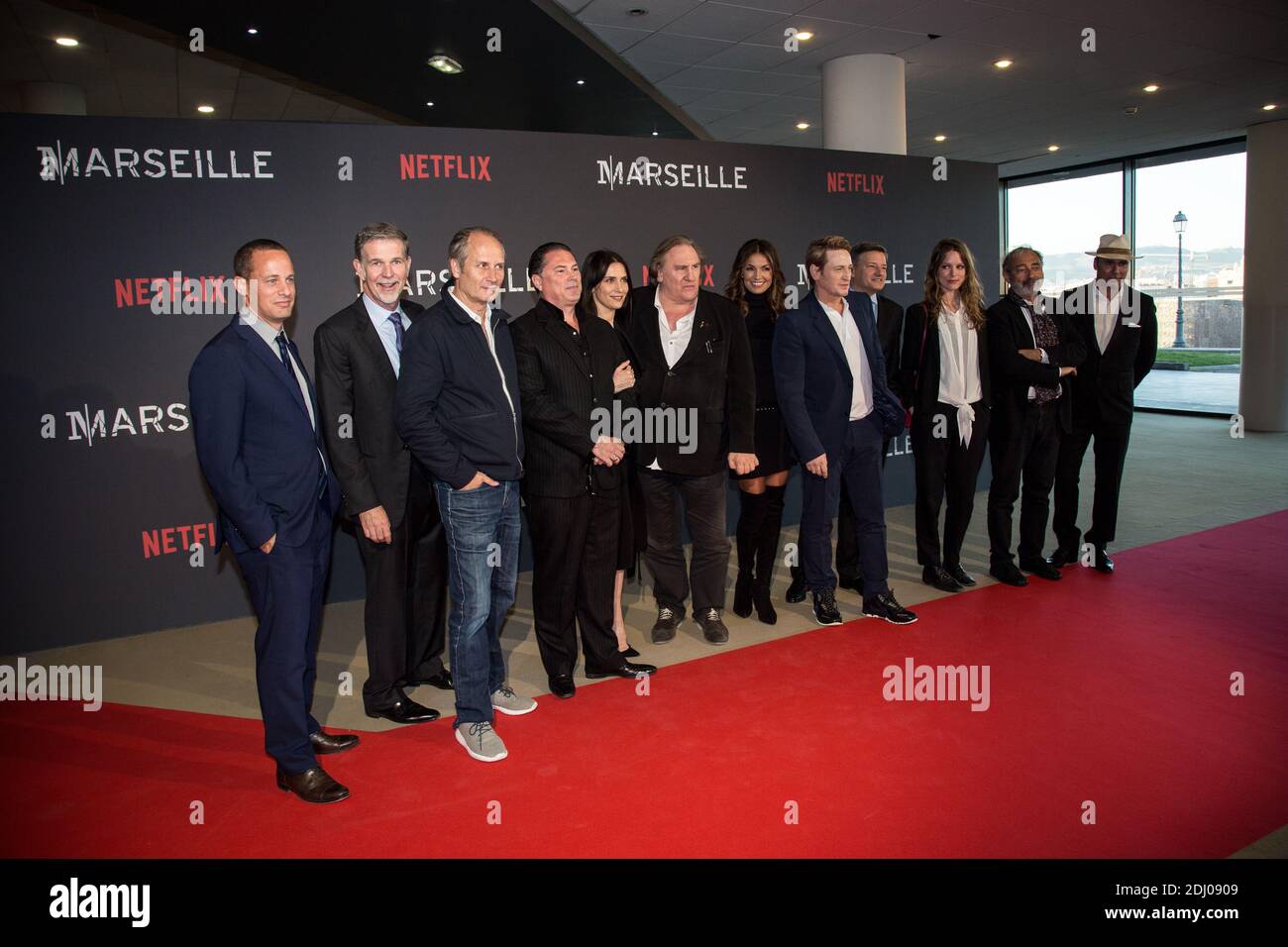 Gerard Depardieu, Reed Hastings, Ted Sarandos, Erick Barmack and Benoit ...