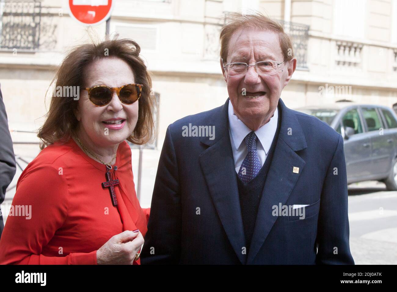 Former FN far right party president's wife Jany Le Pen and Pierre Sidos ...