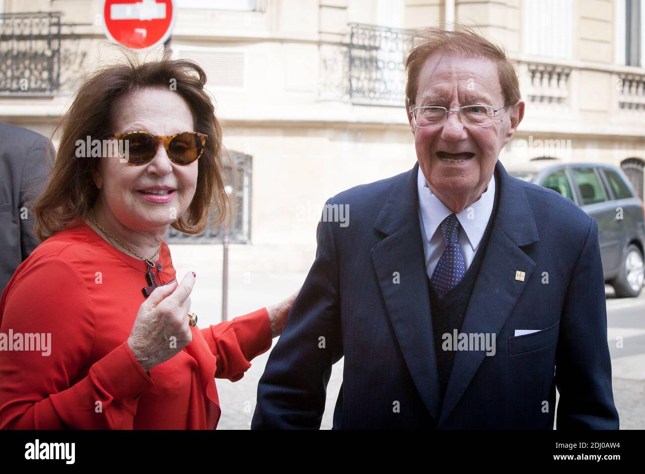 Former FN far right party president's wife Jany Le Pen and Pierre Sidos ...