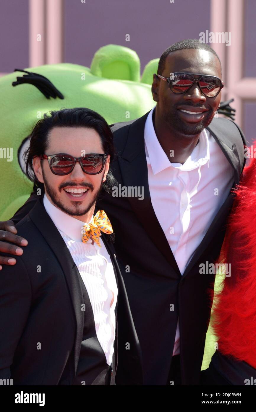 Timur Rodriguez and Omar Sy attending 'The Angry Birds Movie' Photocall ...