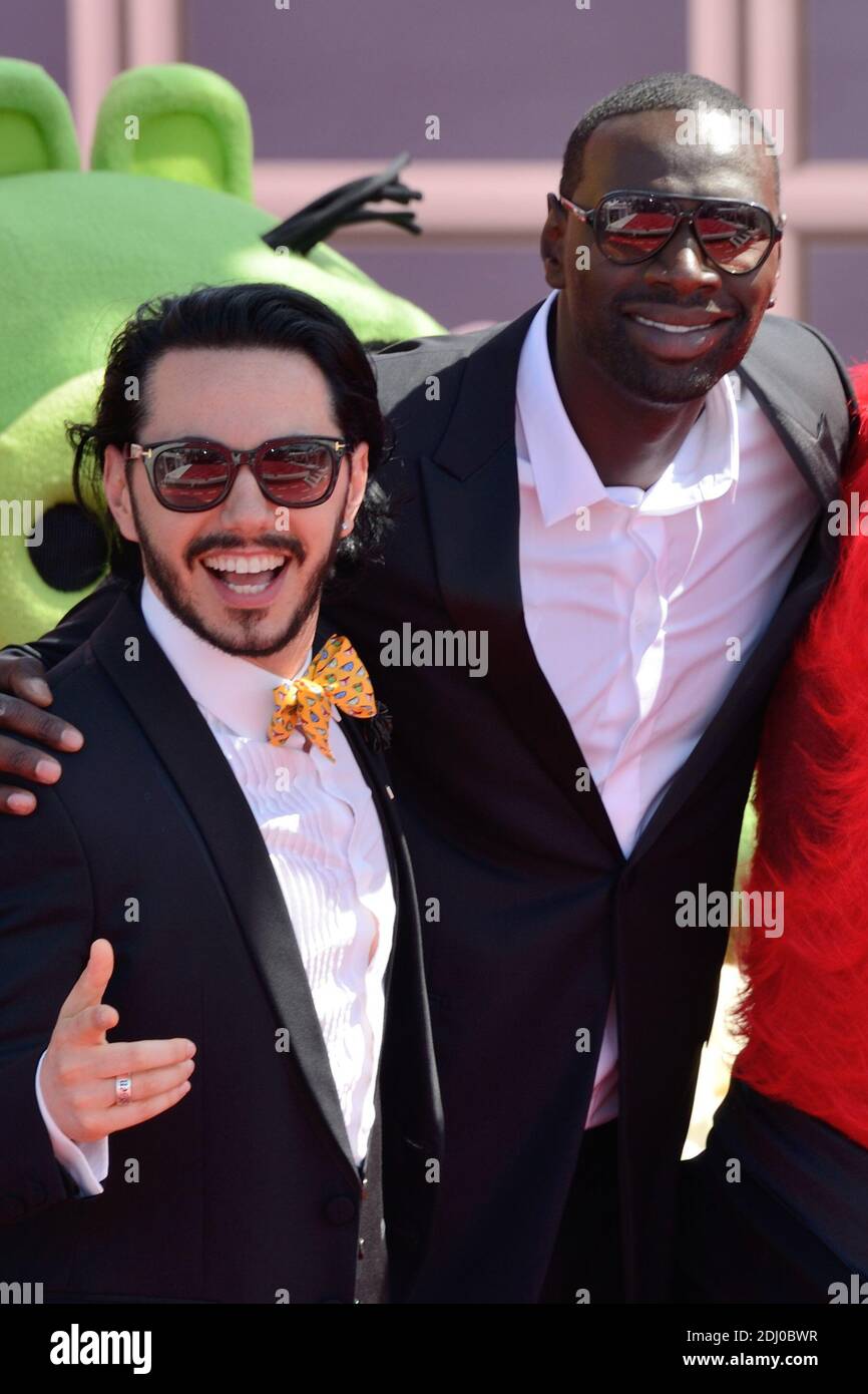 Timur Rodriguez and Omar Sy attending 'The Angry Birds Movie' Photocall ...