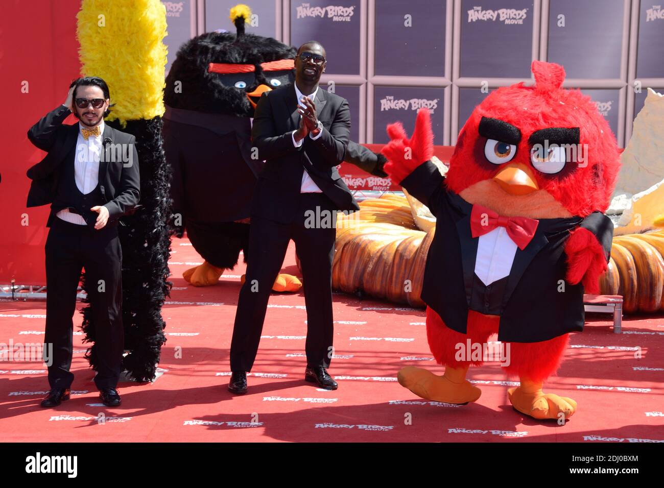 Timur Rodriguez and Omar Sy attending 'The Angry Birds Movie' Photocall ...