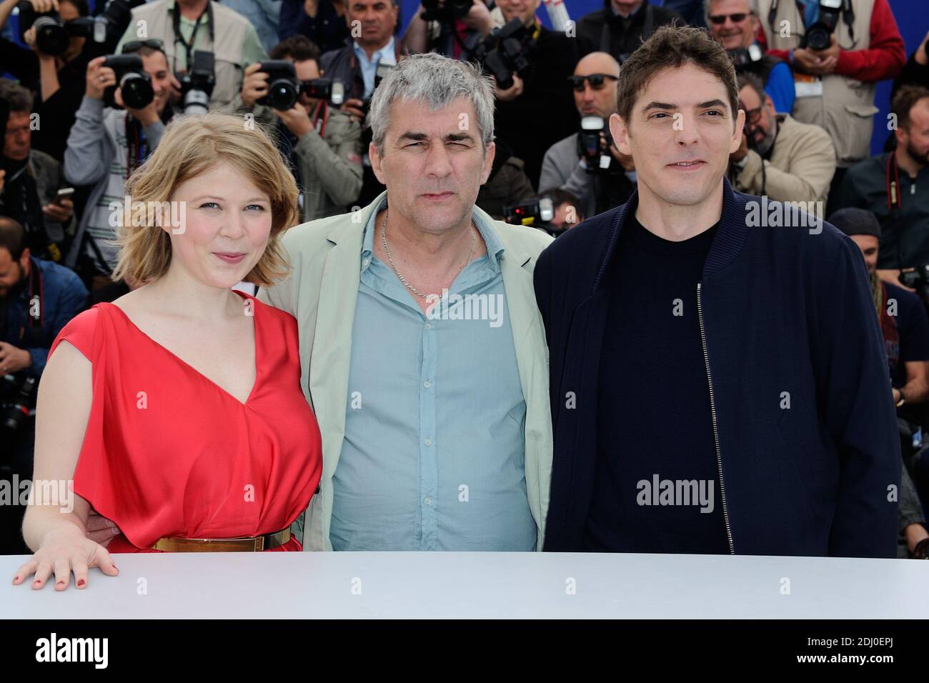 India Hair, Alain Guiraudie and Damien Bonnard attending the 'Rester ...