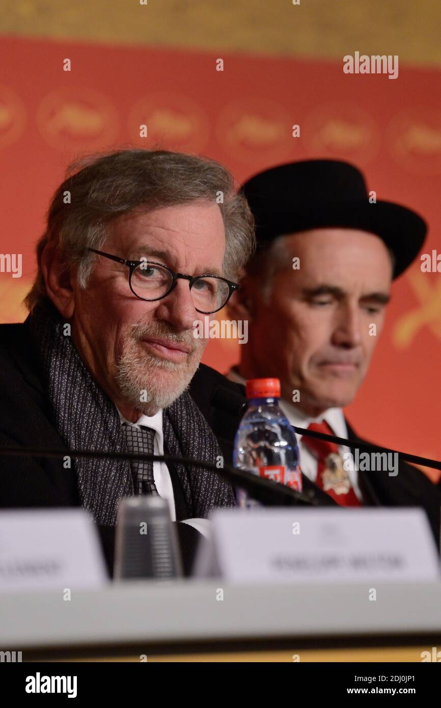 Steven Spielberg and Mark Rylance attending 'The BFG' Press Conference ...
