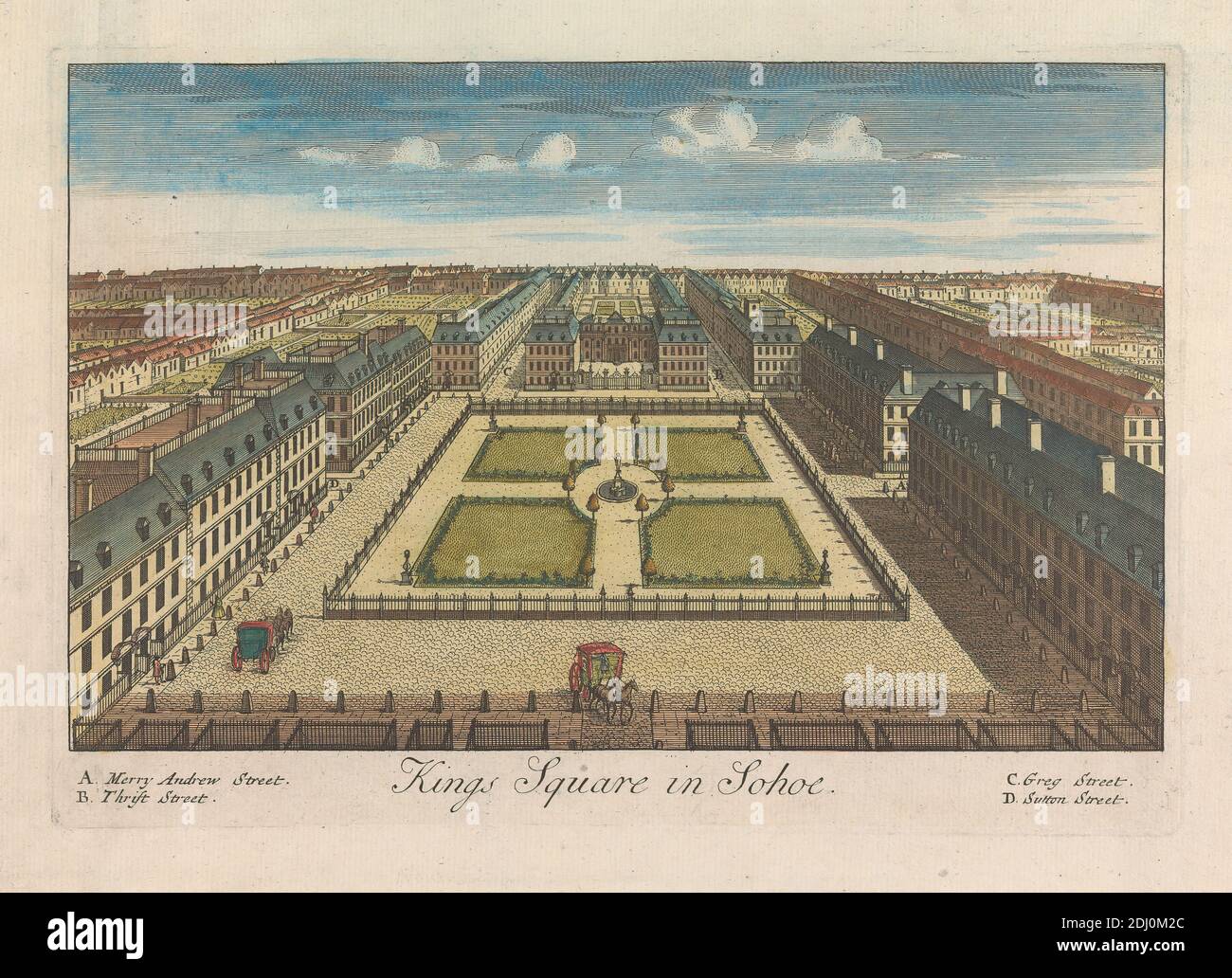 Engraving of the soho square hi-res stock photography and images - Alamy