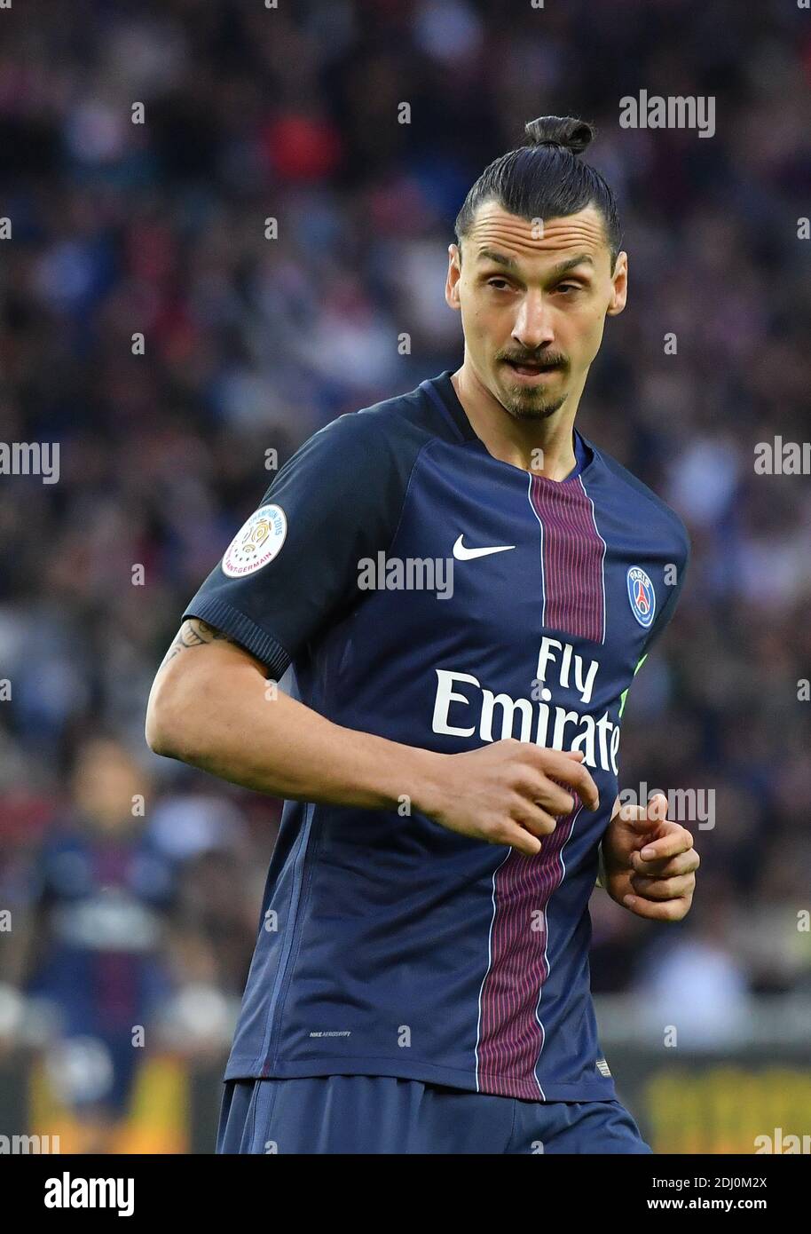 PSG's Zlatan Ibrahimovic during the French First League soccer match ...